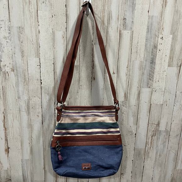 The Sak | Bags | The Sak Canvas Stripe Shoulder Bag Boho Peace Sign ...